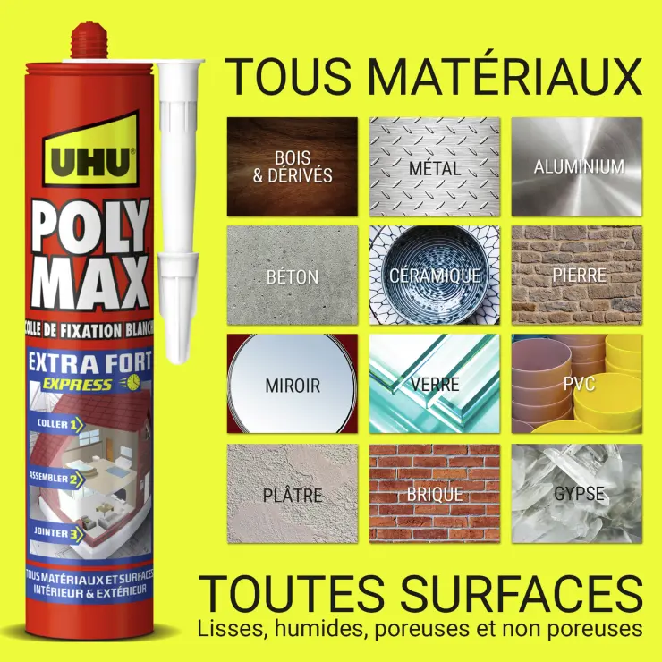 UHU | Poly Max® Extra Fort – Mastic colle ultra puissant